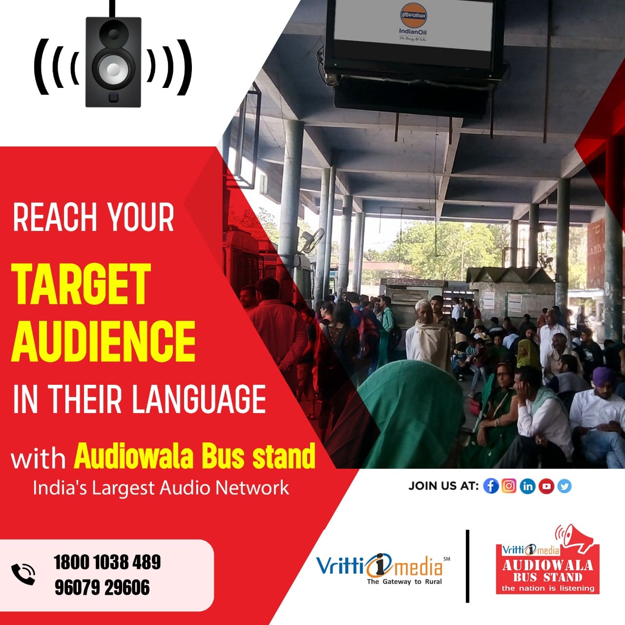 audiowala bus stand indias largest audio network - Vritti Imedia
